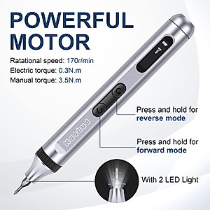 Mini Electric Screwdriver Kit, Precision Electric Automatic Screwdriver Cordless Set with 48 Magnetic Precision Bits, Rechargeable Portable Repair Tool Kit for Phone Camera Laptop Watch