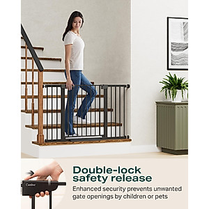 Cumbor 36" Extra Tall, 29.7"- 46" Width Baby Gate for Dogs and Kids & Cumbor 30.5" Tall 29.5"-51.6" Width Dog Baby Gate for House, Stairs, Doorways