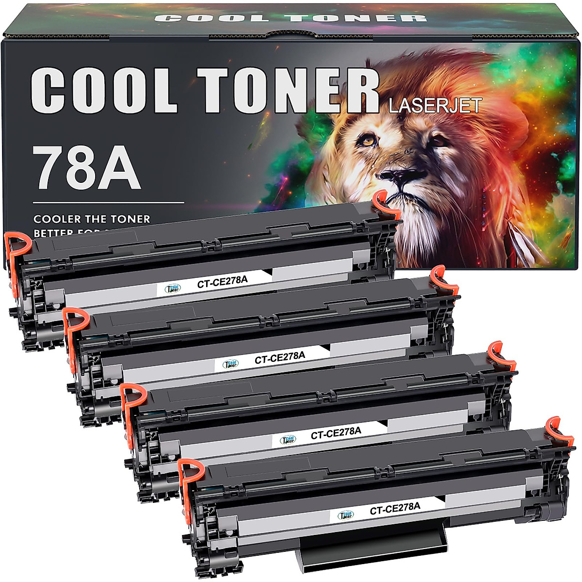 Cool Toner Compatible Toner Cartridge Replacement for HP 78A CE278A Toner HP Laserjet 1536dnf MFP P1606dn 1606dn P1606 HP Laserjet MFP M1536dnf P1566 P1560 Toner Cartridge Printer Ink (Black, 4-Pack)