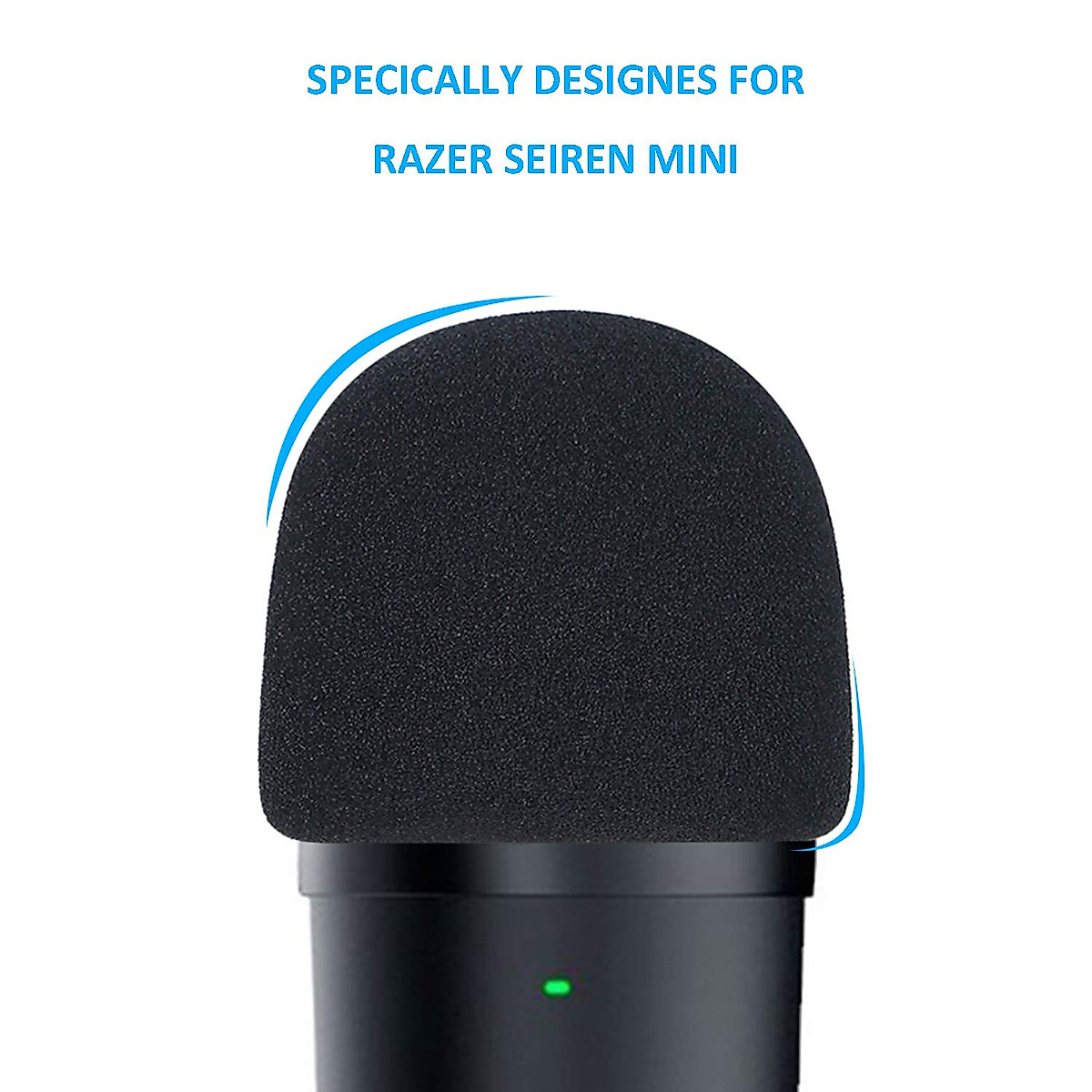 SUNMON Seiren Mini Pop Filter Foam Cover - Professional Mic Windscreen Wind Cover for Razer Seiren Mini USB Streaming Microphone to Minimise Plosives