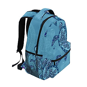 ALAZA Colored Sea Turtle Backpack Daypack School Bag Travel Shoulder Bag for Students Boys Girls