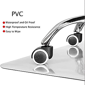 HRXQTTP Custom Sizes Desk Floor Mat Clear Desk Chair Mat for Carpeted Floors 1.5mm Thick Office Mats for Rolling Chairs Transparent Plastic Mat for Office Chair Silent Gaming Chair Mat Anti-Slip