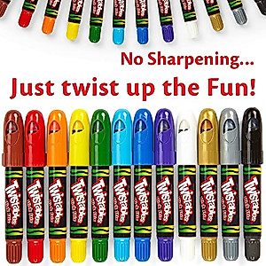 Crayola Twistables Slick Stix Crayons, 12 Count, Oil Pastel Alternative, Ages 3 & Up, Assorted