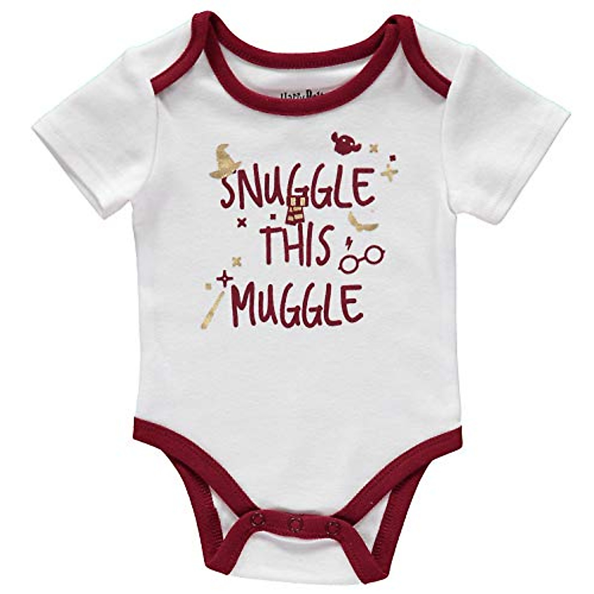 Harry Potter Baby Boys Clothes Set with Baby Bodysuit, Pants, and Hat - Baby Boy Outfits (White/Red/Orange, 3-6M)