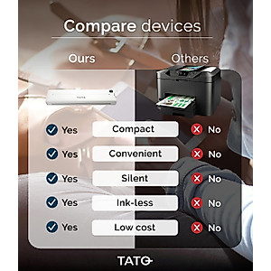 TATO Portable Printer - Portable Printer Wireless for Travel - Small Printer Wireless - No Ink Printer - Travel Printer - Portable Mini Printer - Wireless Bluetooth Printer - Studying Essentials