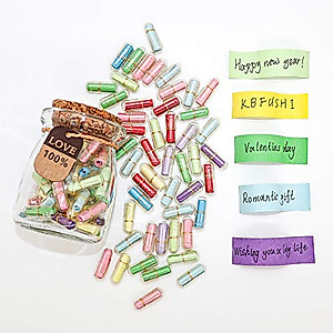 KBFUSHI Capsule Letters Message in a Bottle - Cute Things Gifts for Boyfriend/Girlfriend - Love Letter for Anniversary, Birthday,Valentines Day, Mother's Day Gift (Mixed Color 45pcs)