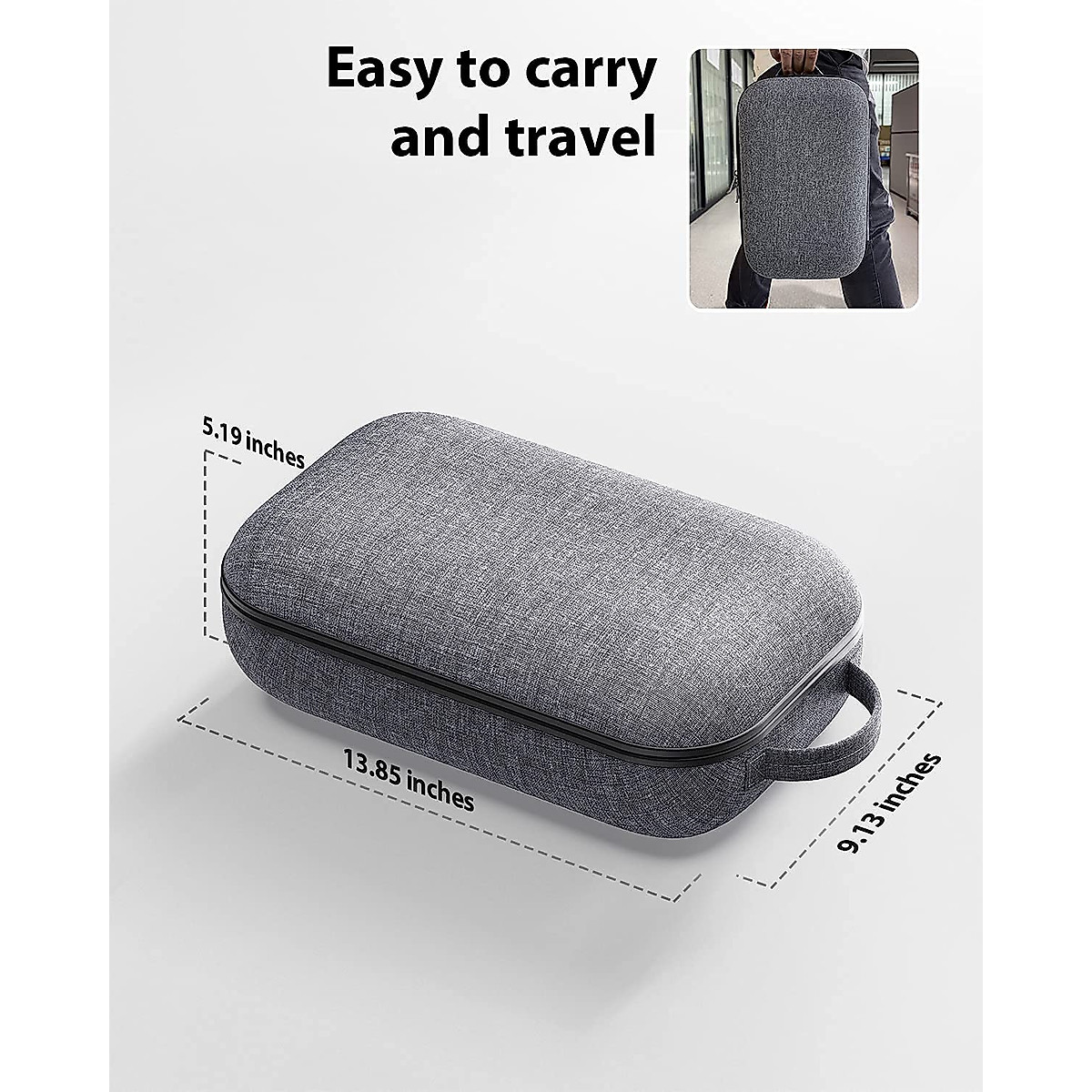 Amavasion Hard Carrying Case Compatible with Meta Quest Pro/Oculus Quest 2 Accessories VR Headset with Elite Strap, Touch Controllers and Other Accessories, Ultra-Sleek Design for Travel and Storage