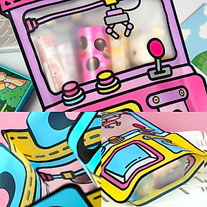 20Pack Cartoon Claw Machine Goodie Bags Clear Gift Candy Bags Party Favor Bags with Handle Small Plastic Gift Bags with Stand-up Bottom Resealable Gift Bag Candy Bag for Party Supplies,Kids Birthday