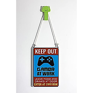Keep Out Gamer at Work - Bestylez Funny Gamer Sign For Gaming Room Wall Door Decor - Gift For Teen Boy, Boyfriend 12" * 8" (159)