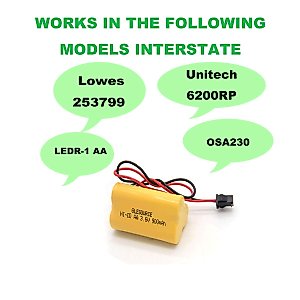 GLESOURCE 3.6V 900mAh Emergency/Exit Light Battery Compatible for Lithonia ELB B001 ELBB001 ELB-B001 Lithonia EU2C M6 LED Emergency Light Interstate ANIC1566 Unitech 0253799(4 Pack)