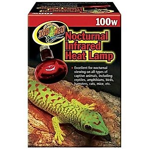 Nocturnal Infrared 100w Reptile Basking Bulb - Includes Attached DBDPet Pro-Tip Guide - Good for Night Time Heating or Basking