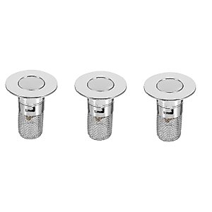 Homoyoyo 3pcs Leaking Plug Floor Drain Strainer Wash Basin Drain Filter Kitchen Sink Stopper Sink Filter Basket Shower Bathtub Strainer Push Type Basin Filter Washbasin Plug Silver Abs