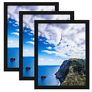 MENNTHUI 10x14 Black Picture Frame Set of 3, Diamond Painting Frames for 30 x 40cm Diamond Painting Art, Wall Mounting Horizontally or Vertically