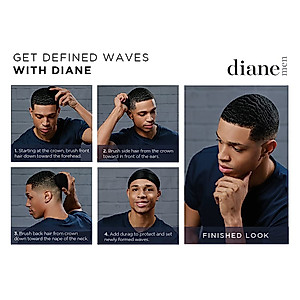 Diane Boar Bristle Brush for Men and Women - Fine to Medium Hair Styling, Wave Styles, Smoothing, Soft Scalp, Club Handle