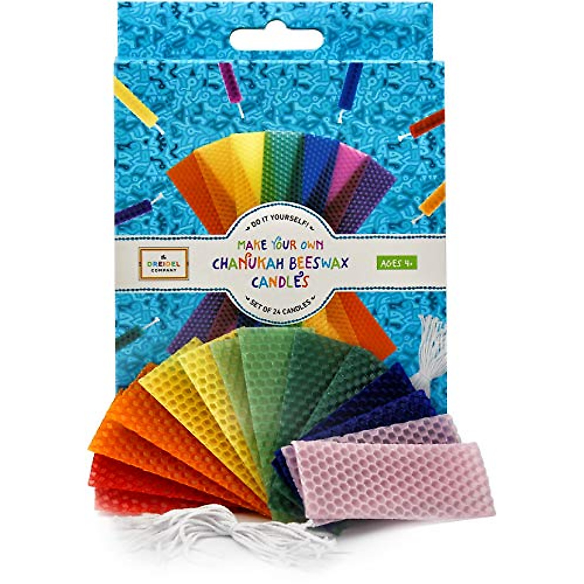 Make Your Own Hanukkah Beeswax Candles, Complete DIY Chanuka Candles Starter Kit (DIY 24 Candles)