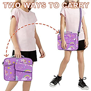 TORRYZA Kids Lunch Bag Expandable Lunch Box for Girls,Boys,Women, Double Insulated with 2 Reusable Storage Bags,Shoulder Strap&Bottle Holder to Cooler Thermal Meal Cute Tote for School Picnic-Unicorn