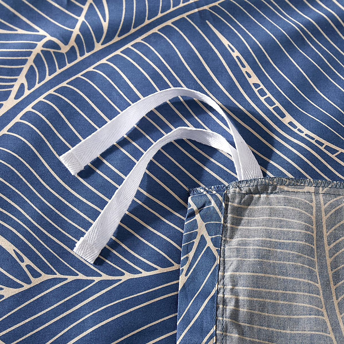 Get Bed Ready Unique Mid-Century Modern Boho Chic Vintage Retro Mod Print Bedding Egyptian Cotton Duvet Cover Set Minimalist Chic Botanical Design Asian Zen Style Pattern (King, Dusky Blue)