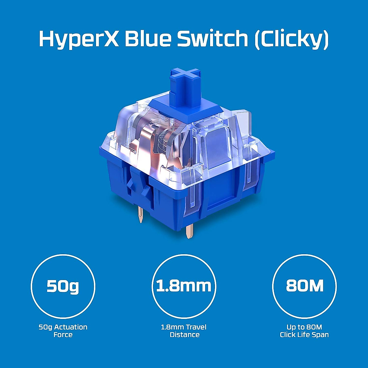 HyperX Alloy Origins - Mechanical Gaming Keyboard, Software-Controlled Light & Macro Customization, Compact Form Factor, RGB LED Backlit - Clicky HyperX Blue Switch, Full Size (Renewed)