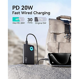 INIU for Magsafe Portable Charger, Small 10000mAh 20W PD Magnetic Power Bank, USB C in&Out Wireless Battery Pack Phone Charger, Only for iPhone 15/15 Plus/15 Pro/15 Pro Max, iPhone 14/13/12 Series