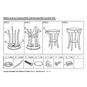 Frenchi Furniture Wood Round Table with Drawer and Shelf ,Espresso