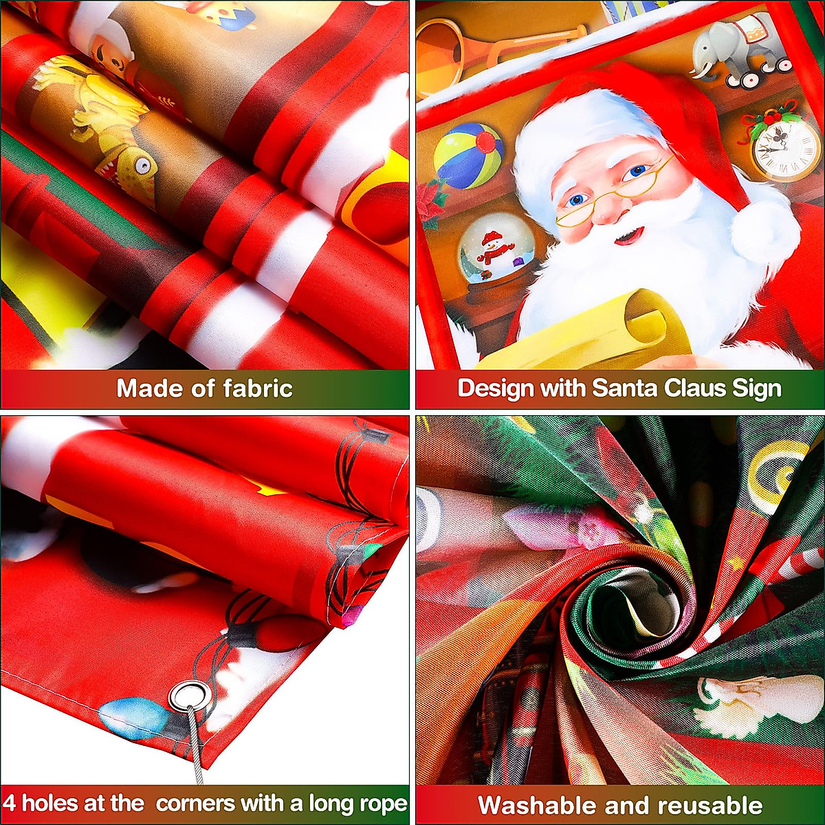Christmas Backdrop Banner - Santa's Toy Shop Store Background for Holiday Party Photos, 72.8 x 43.3 Inches (Classic)