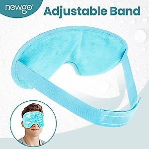 NEWGO Cooling Eye Mask Cold Eye Mask for Puffy Eyes, Eye Ice Pack Ice Eye Mask for Tired Eyes, Eyes Surgery, Migraines, Stress Relief, Itchy Eyes, Skin Care, Eye Spa - Blue