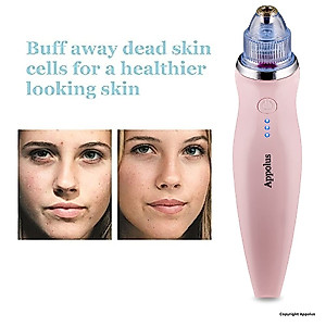 Microdermabrasion Machine - Appolus Premium Diamond Microdermabrasion Device for Flawless Glowing Skin - 2 Diamond Tips - 5 Heads - Anti-Aging - Pore Lines Wrinkles Sagging Minimizer