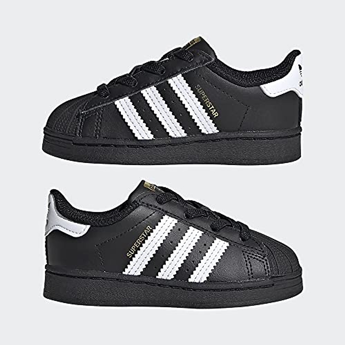 adidas Originals Kids Superstar Sneaker, Black/White, 10 US Unisex Toddler