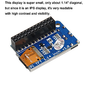DIYmall Mini PiTFT 1.14" LCD Display 135x240 Color TFT Add-on LCD Module for Raspberry Pi 3.3V SPI ST7789