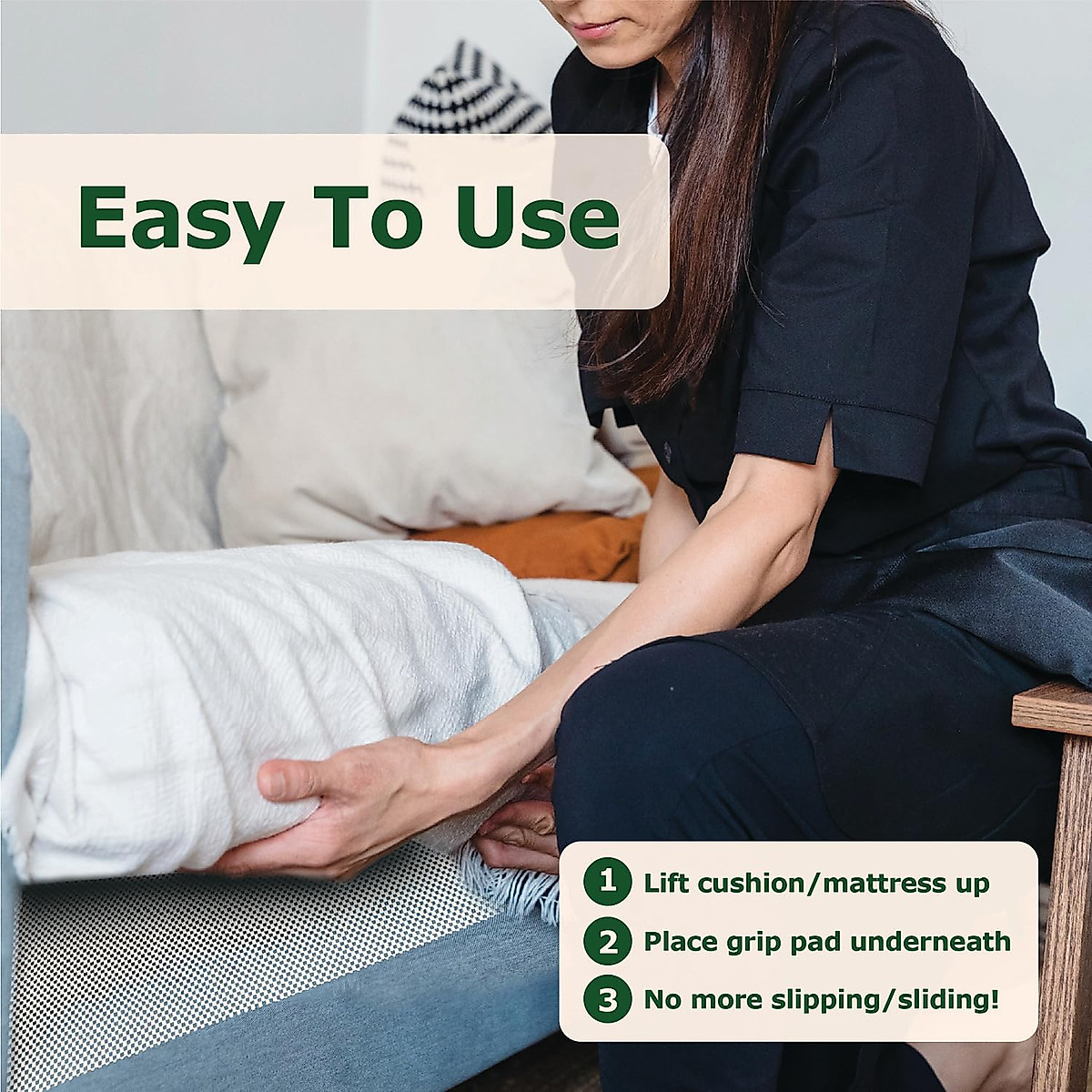 ECOHomes Couch Cushion Grip Pad, Couch Cushion Non Slip Pads Keep Sofa Cushions from Sliding - Anti Slip Couch, Patio, Topper, Furniture & Mattress Gripper to Prevent Sliding (Loveseat, 22" by 47")