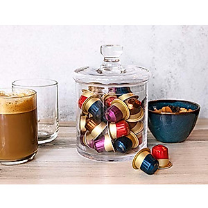 KooK Glass Apothecary Jar Set, Kitchen Storage Containers, Bathroom Jars, 36 Ounce, Set of 2