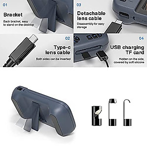 BAIYITONGDA Endoscopio Industrial de Doble lente de alta definición en la Mano, Cámara de endoscopio de tubería de 8 mm con pantalla de 4,5 pulgadas, endoscopio de inspección del Motor,1m