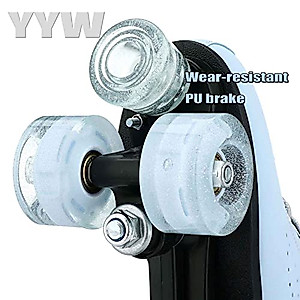 YYW Roller Skates For Women and Men Artificial Cowhide with Thick Cotton Protection Upper Outdoor Roller Skates for Girls Boys (39=US Women:9=US Men:7.5=Heel to Toe:25.5 cm)