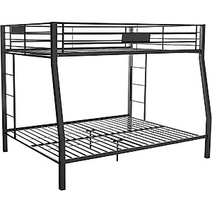 Bellemave Full XL Over Queen Metal Bunk Bed with 2 Ladders, for Kids Teens Adults - Sandy Black