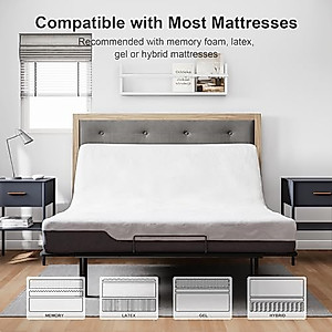 GOLDORO Queen Size Adjustable Bed Frame, Electric Bed Base, Wireless Remote Control, Whisper Quiet Durable Motor, Independent Head and Foot Incline, Adjustable Leg Heights
