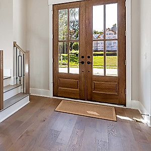 TRONSBOO Kitchen Floor Mat, Non-Skid Washable Twill Standing Mat in Front of Sink, Absorbent Runner Rug Kitchen Mat for Floor, Laundry, Dining Room, Farmhouse, Hallway 17"x30" (Brown)