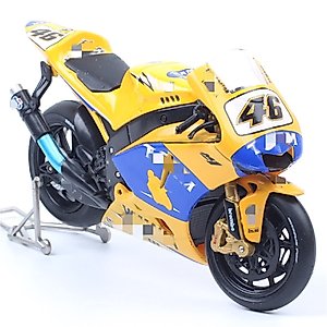 NJCORE for Yamaha YZR M1 2006 Rider #7 Carlos Checa GP 1/18 Scale Racing Motorcycle Die-cast Motorcycle Model Toy Car (Color : Blue)