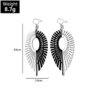 TIANHONGYAN Unique Metal Hollow Personality black and white symmetry Leaf Earrings Bohemian Lightweight leaf Dangle Drop Geometric Earrings for Women Charm Jewelry gift (leaf)