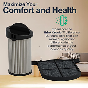 Think Crucial Replacement Vacuum Filter – Compatible with Eye-Vac Part & EV-EF Exhaust Filter & Part # EV-PMF Pre-Motor Filter – Fits Eye-Vac Professional Units