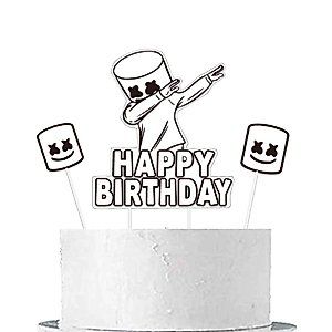 DJ Mask Birthday Cake Topper for Marshmallow