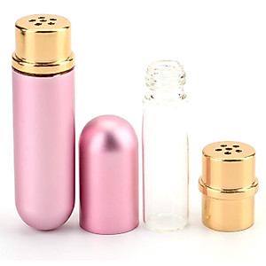 Bekith Set of 8 Colors Empty Essential Oil Personal Inhaler Refillable Aluminum and Glass - Nasal Inhalers Set with 20 Cotton Wicks and 4 Opening Tool