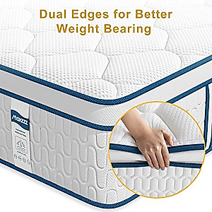 Maxzzz King Mattress, 14 Inch Hybrid Memory Foam Mattress with Individual Pocket Springs, King Mattress in a Box, Pressure Relief & Motion Isolation, Medium Firm Bed Mattress,US-Made