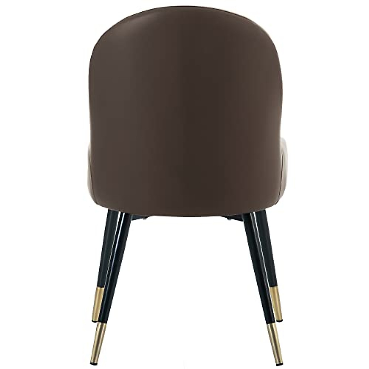 RuiSiSi Modern Dining Chairs, PU Leather Side Chair Pub Chairs French Style Kitchen Room Chairs with Comfortable Wing Back and Solid Metal Chair Legs, Set of 2, Brown