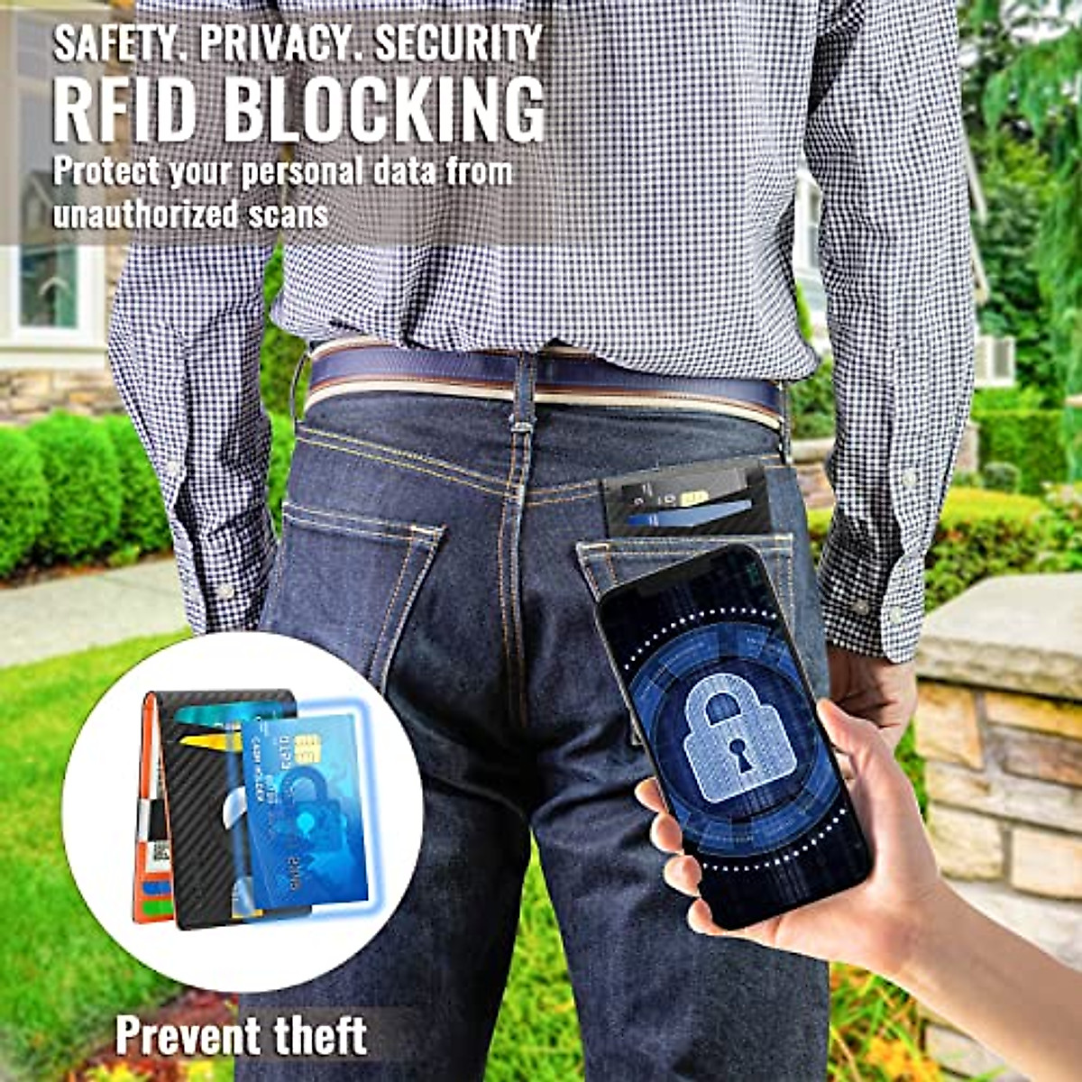 Wallet With Airtag Holder for Mens, Slim Long Bifold Wallets for Men RFID Blocking Wallets Business Card Holder Credit Card Holder Purse Black Airtag Wallet with Money Clip Large Capacity Mens Gift