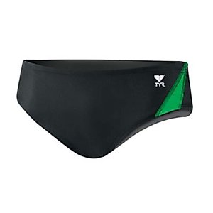 TYR Men's Standard Alliance Splice Racer Swimsuit, Black/Green, 34