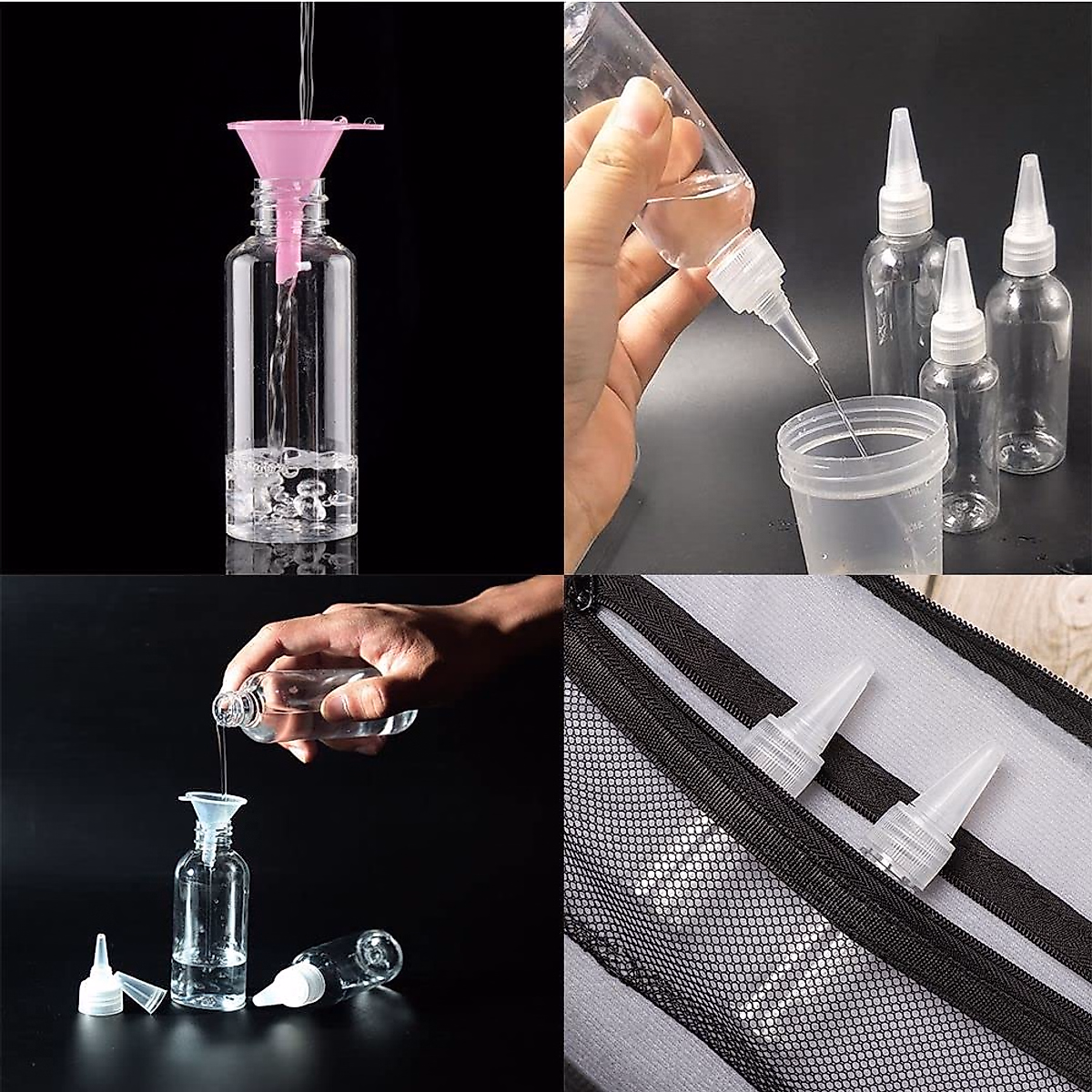 5pcs 10-250ml Refillable Bottles Squeeze Bottles Eye Dropper Bottle Liquid Dispenser Sharp-mouth Container with Twist Top Cap(30ml)