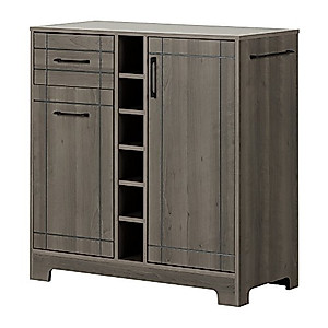 South Shore Vietti Bar Cabinet and Bottle Storage, Gray Maple
