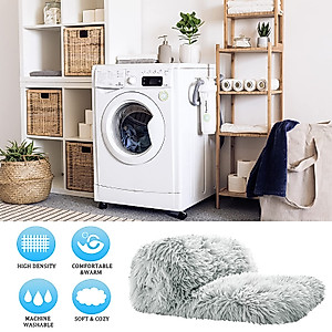 JONIYEAR Decorative 2.8" Long Hair Soft Fuzzy Faux Fur Throw Blanket 50" x 60",Luxury Reversible Fluffy Blankets for Couch Sofa Chair,Lightweight Accent Cozy Plush Thick Warm Shaggy Furry Blanket,Grey