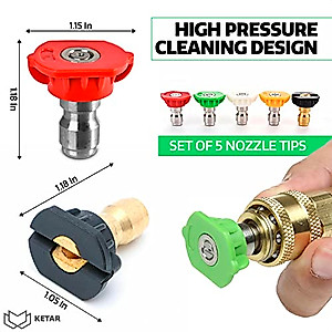 5Pcs Pressure Washer Nozzle Tips - Replacement Pressure Washer Tips 2700 PSI Car Wash Pressure Washer Accessories 2.3 GPM, Model # 6022, 6023, Size 3.0 Or 030 - High Pressure Hose Nozzle Spray Nozzle
