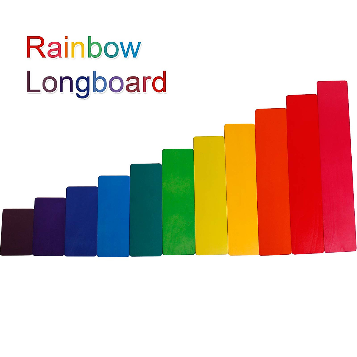 Dinhon 11 PCS Wooden Rainbow Board Oversized Stacking Game Jigsaw Puzzle Building Blocks Children's Baby Toddler Toys 3 Years Old Boys and Girls Toy Gifts